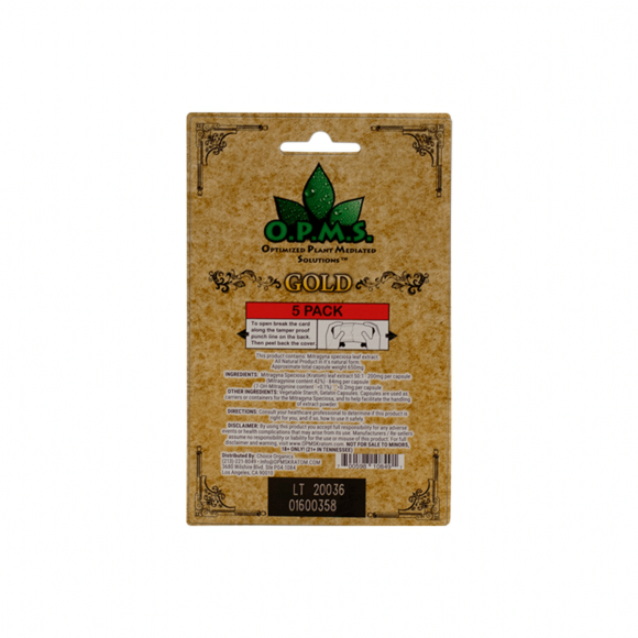 O.P.M.S. Gold - Kratom Capsules - Strngkratom.com